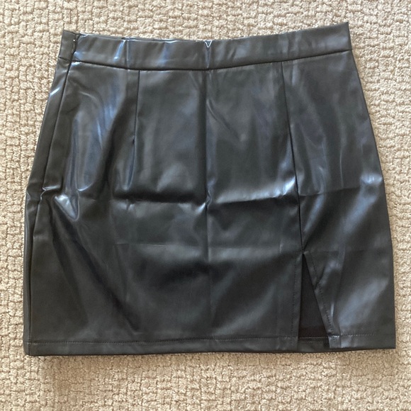 SHEIN | Skirts | Shein Pu Leather Mini Skirt | Poshmark